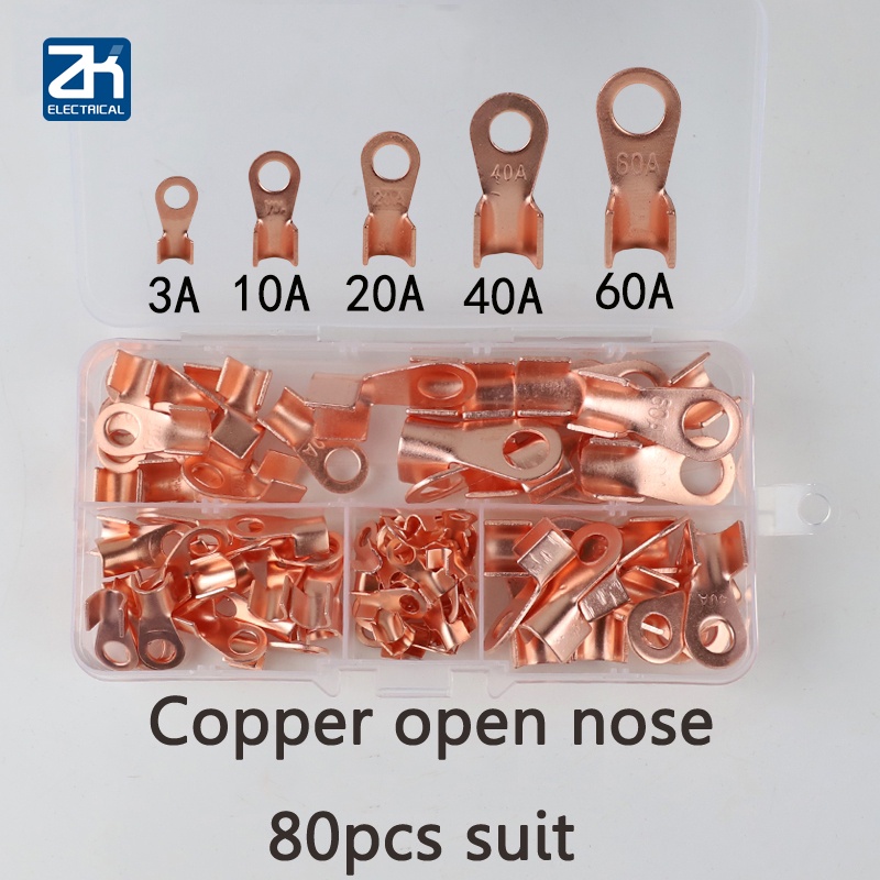 OT copper open nose wire terminal copper connector lug 3 10 20 40 60A ...