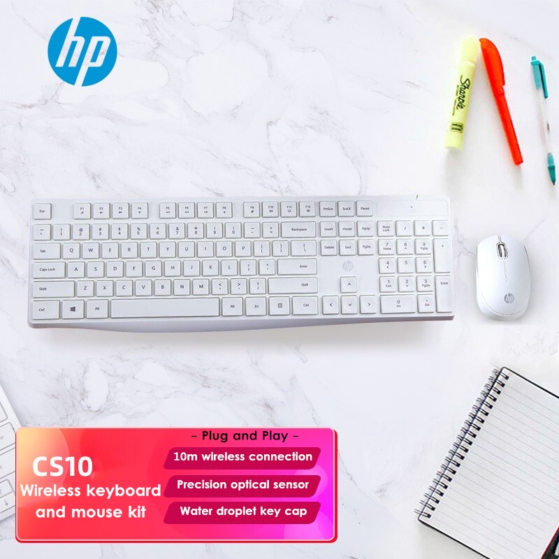 Hp Cs10 Wireless Keyboard And Mouse Set Laptop Desktop Universal Office Mouse Keyboard 10m