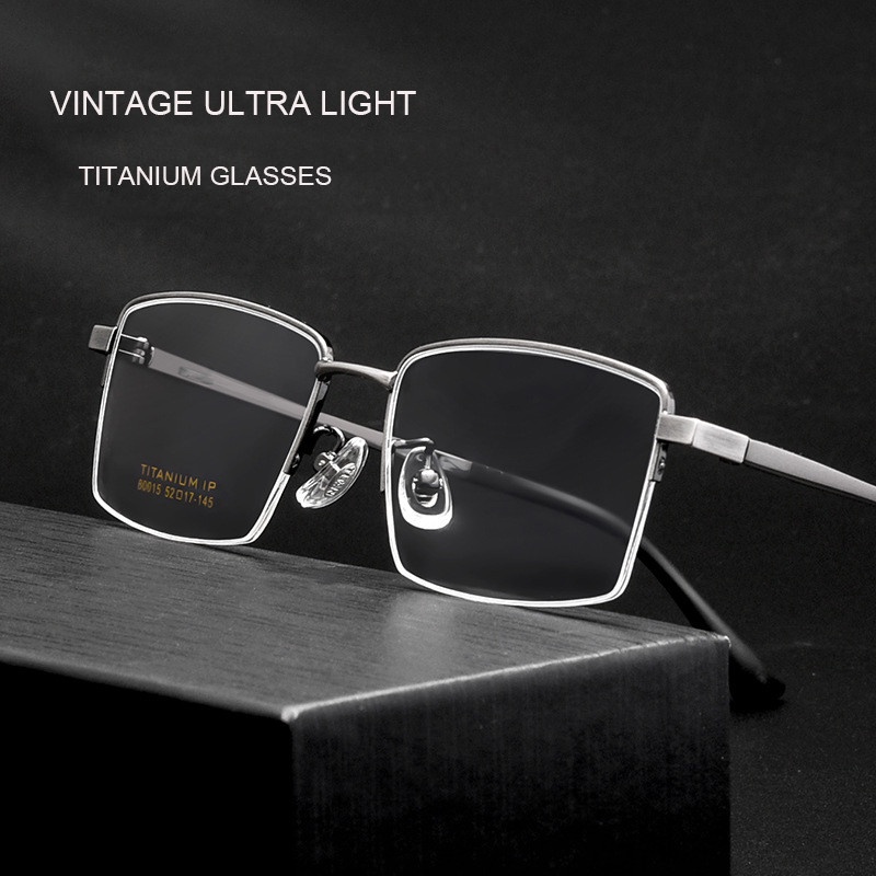 Fashion Half Frames Men Business Glasses Tungsten Ultem PEI Titanium ...