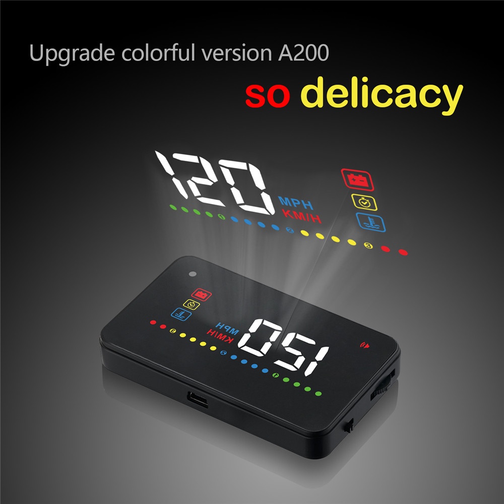 HUD A200 Car OBD 2 OBD2 Meter Smart Digital Head up display On-board Computer Alarm Speed Gauge ...