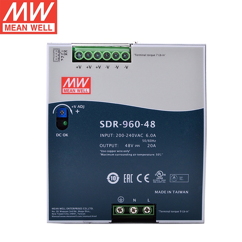 MEAN WELL SDR-960 24/48V DC Guide switching Power Supply 960W Efficient ...