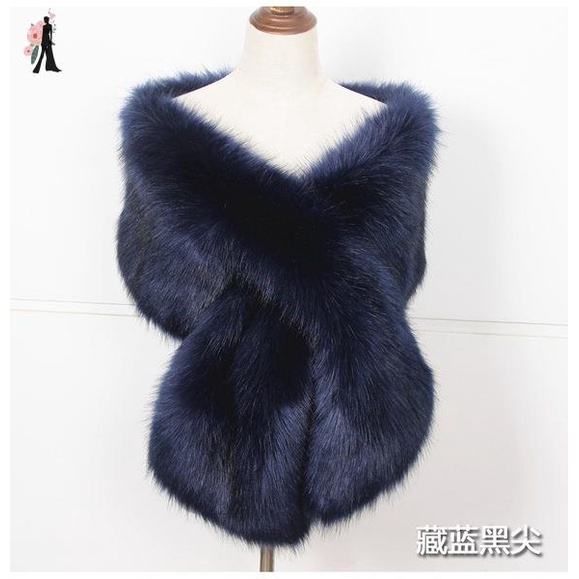 FAUX FUR Shawl Prom Bridal New mink fur coat Fur collar shawl imitation ...