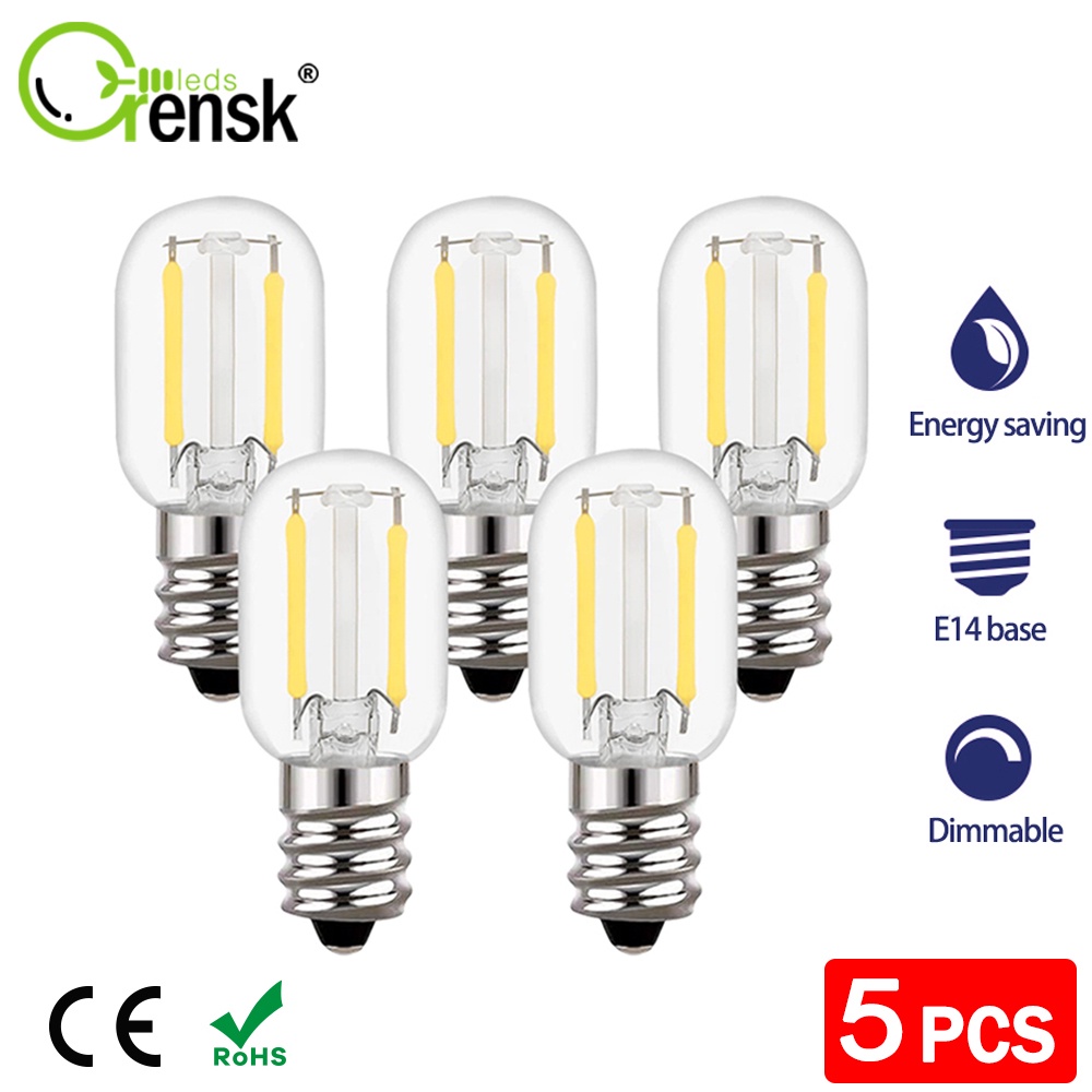 5 Packs E14 Mini LED Edison Bulb Vintage 220V Tubular Daylight 4500K ...