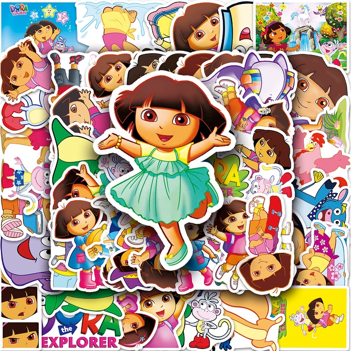 50 Piece Funny Dora the Explorer DIY Creative Motor Stickers Car ...