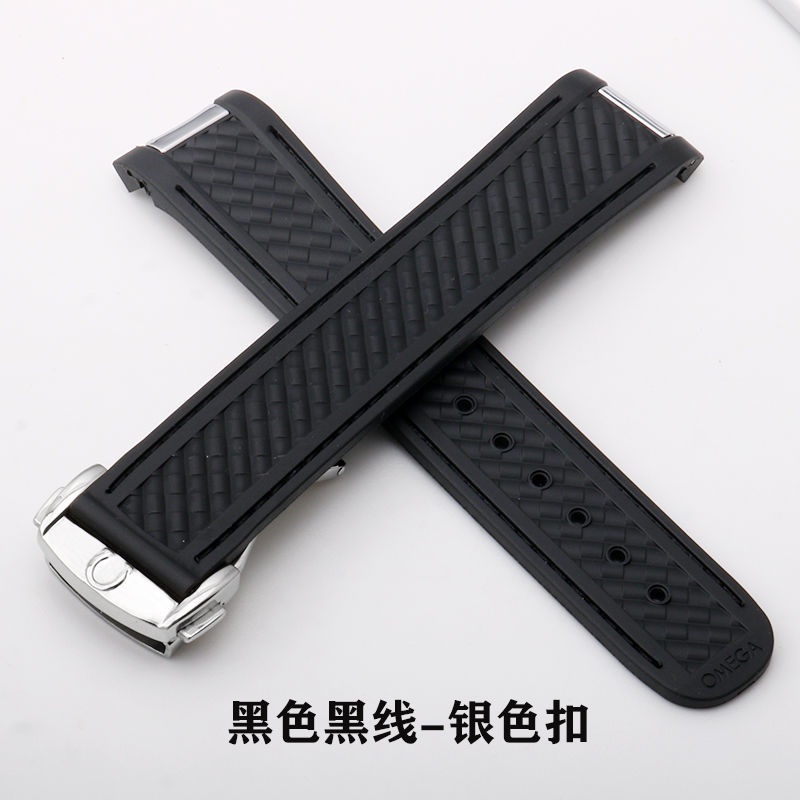 Watch Strap Omega Rubber Watch Strap OMEGA Seamaster 300AT150 Blue Gold ...
