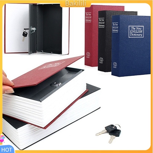 (Bakilili) Creative Booksafe Lock Key Book Safe Diversion Secret Hidden Security Stash Box ...