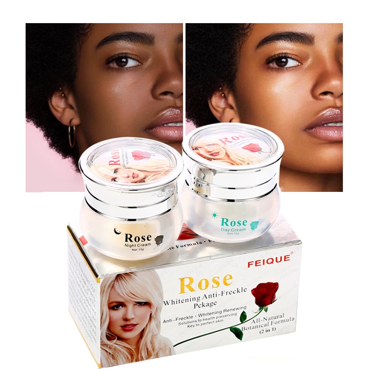 FEIQUE 2in1 Rose Purifying Nutrient Anti-Freckle Cream Set Anti-Wrinkle ...
