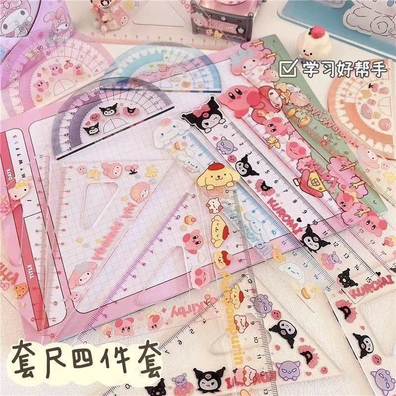 [Ready Stock] ins Sanrio Acrylic Ruler Cute Cinnamon Dog Kuromi Primary ...