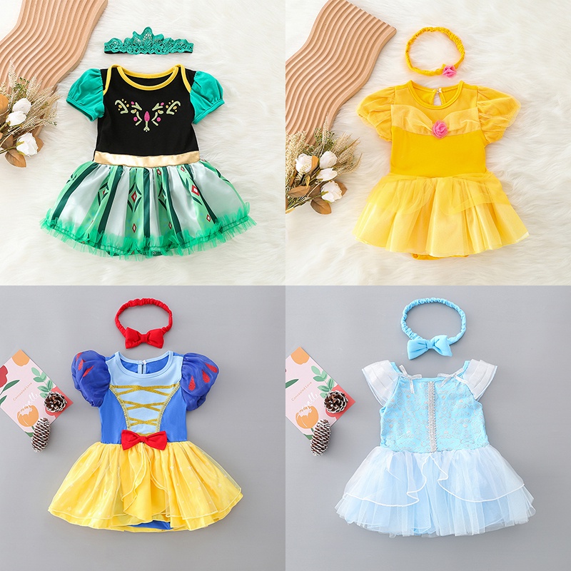 Cute Snow White Cinderella Baby Girls Dress Birthday Party Little ...