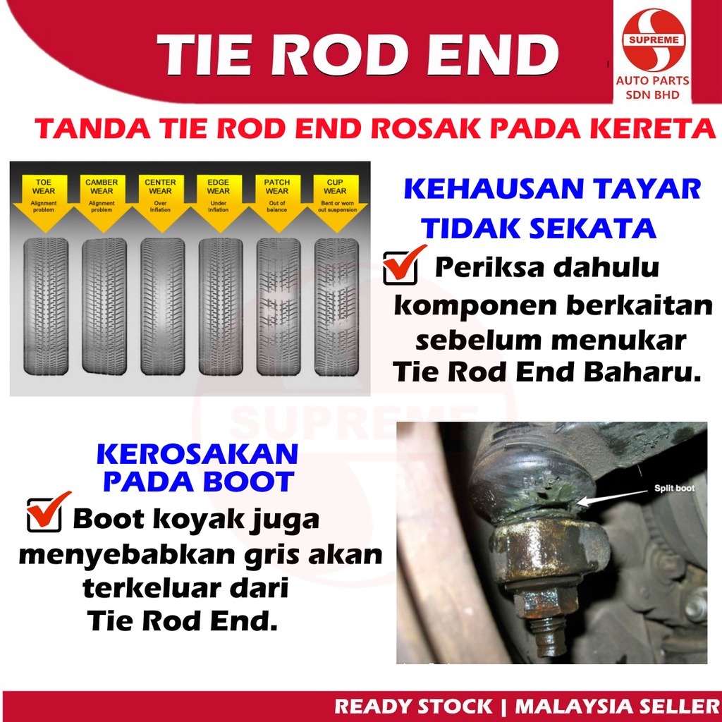 S2U Steering Rack Tie Rod End Outer Inner Nissan Sentra B13 B14 48520 ...