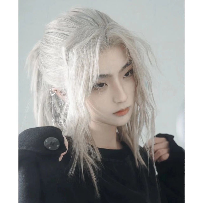 Wolf Tail Fake Head Male Medium Long Hair Japanese Samurai Head Broken ...