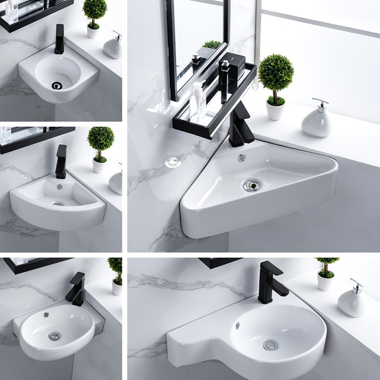 Small Hand Wash Basin Wall Hanging Mini Basinhand Corner Triangle Fan ...