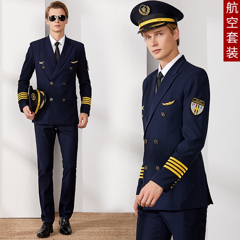 [Ready Stock] Aviation Captain Uniform Male Pilot Air Uniform Jacket ...