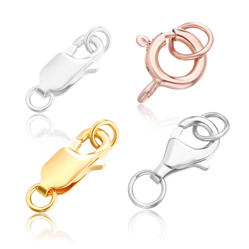 925 sterling silver pearl necklace lock connection buckle diy bracelet ...