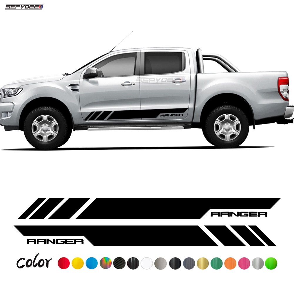 2Pcs Car Side Stripes Skirt Sticker Pickup Truck Text Graphics Body ...