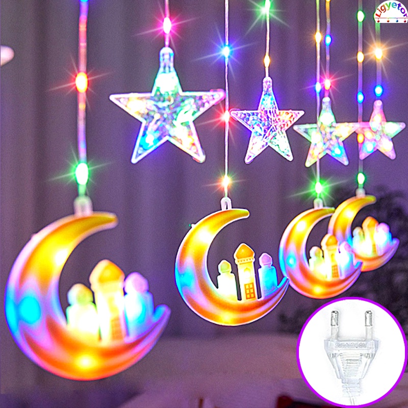 Ligyetor Hari Raya Lighting Decoration Lamp Fairy Light Ramadan Curtain ...