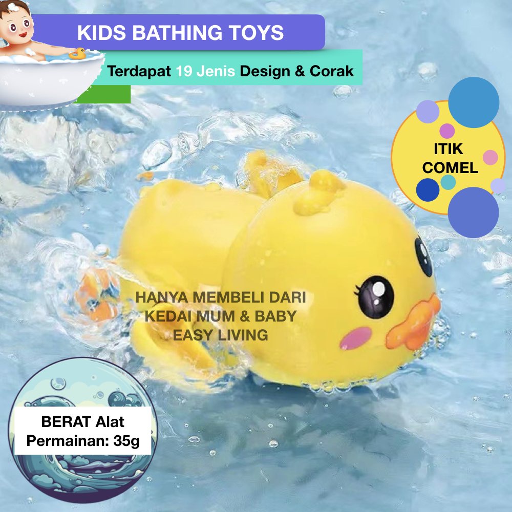19 JENIS Bath Toy ITIK COMEL Swim Shower Water Fun Main birthday hadiah ...