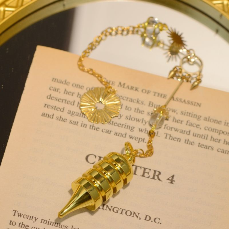 Brass Metal Pendulum Set Osiris Gold Pendulum Four-Layer Cone Pendant ...