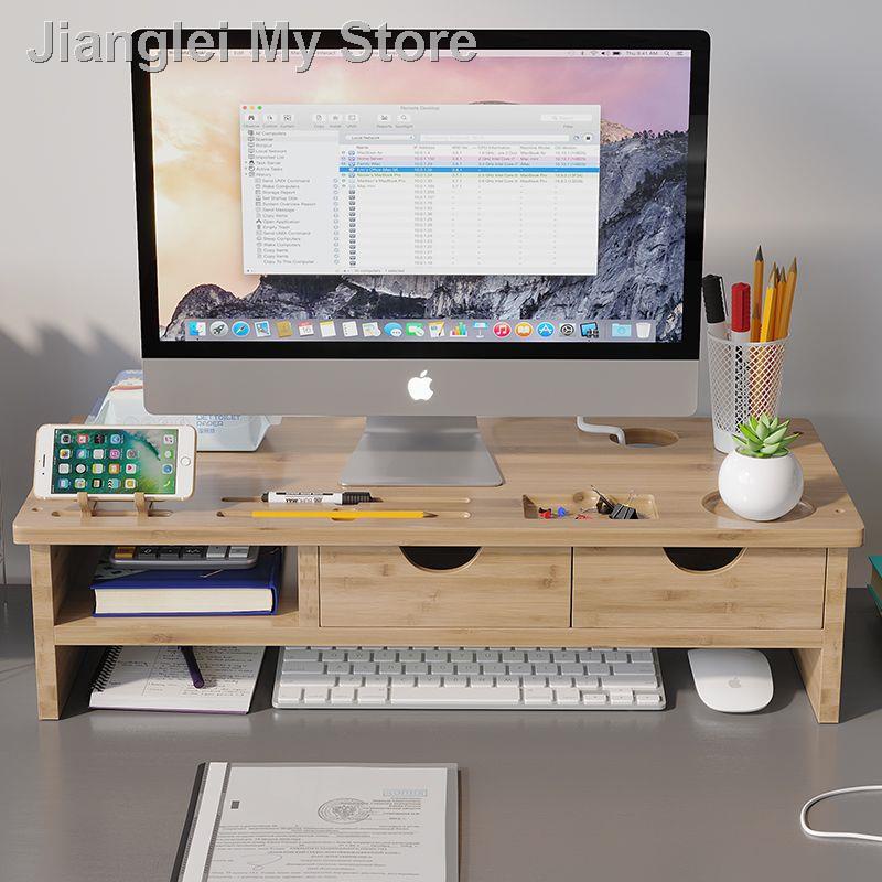 Computer elevated monitor bracket padded base desktop storage rack desk ...