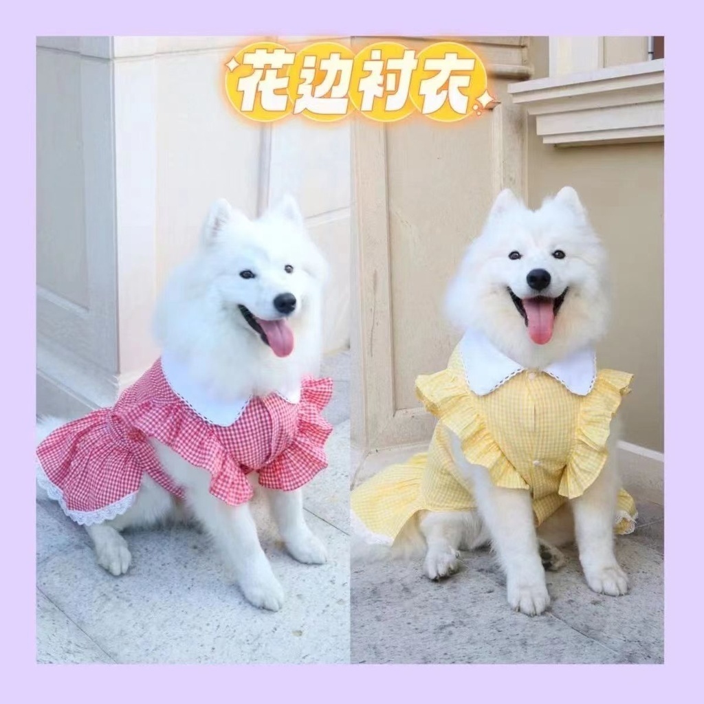 [Ready Stock] Pet Cute Large Dog Clothes Princess Lace Skirt Teddy Cat ...