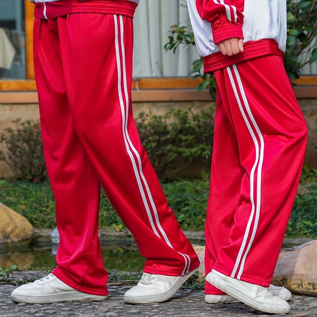 Yixi Golden Fleece School Uniform Pants Smooth Fabric Big Red Two Bars ...
