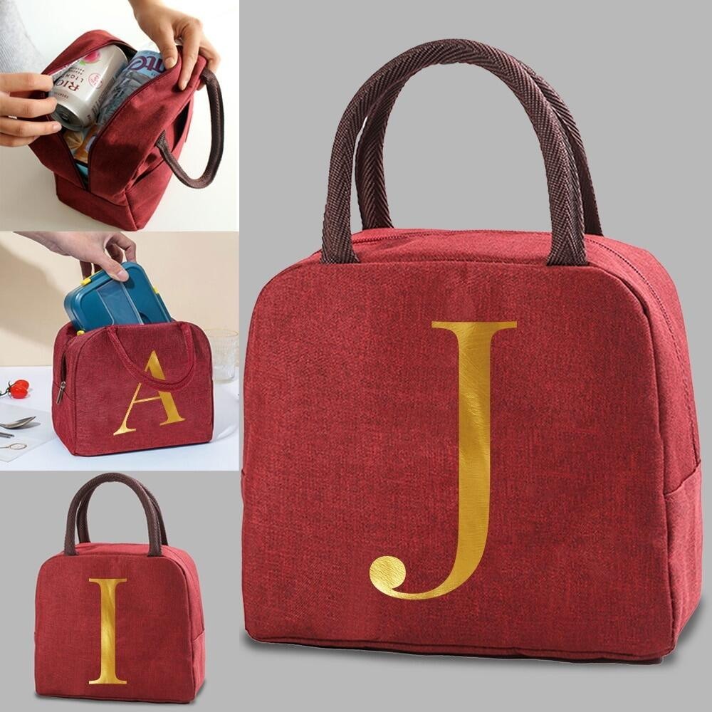 Lunch Bag Women Insulated Canvas Cooler Bento Pouch Picnic Pack Kids ...