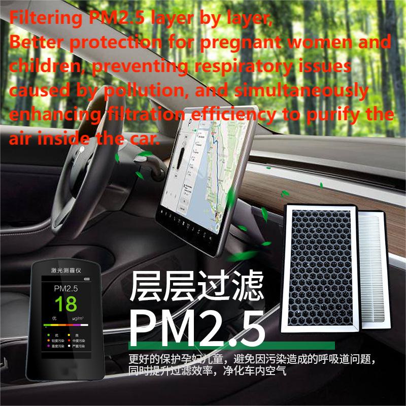 Tesla Model3/Y Air Conditioning Filter Element Built-in HEPA Activated ...