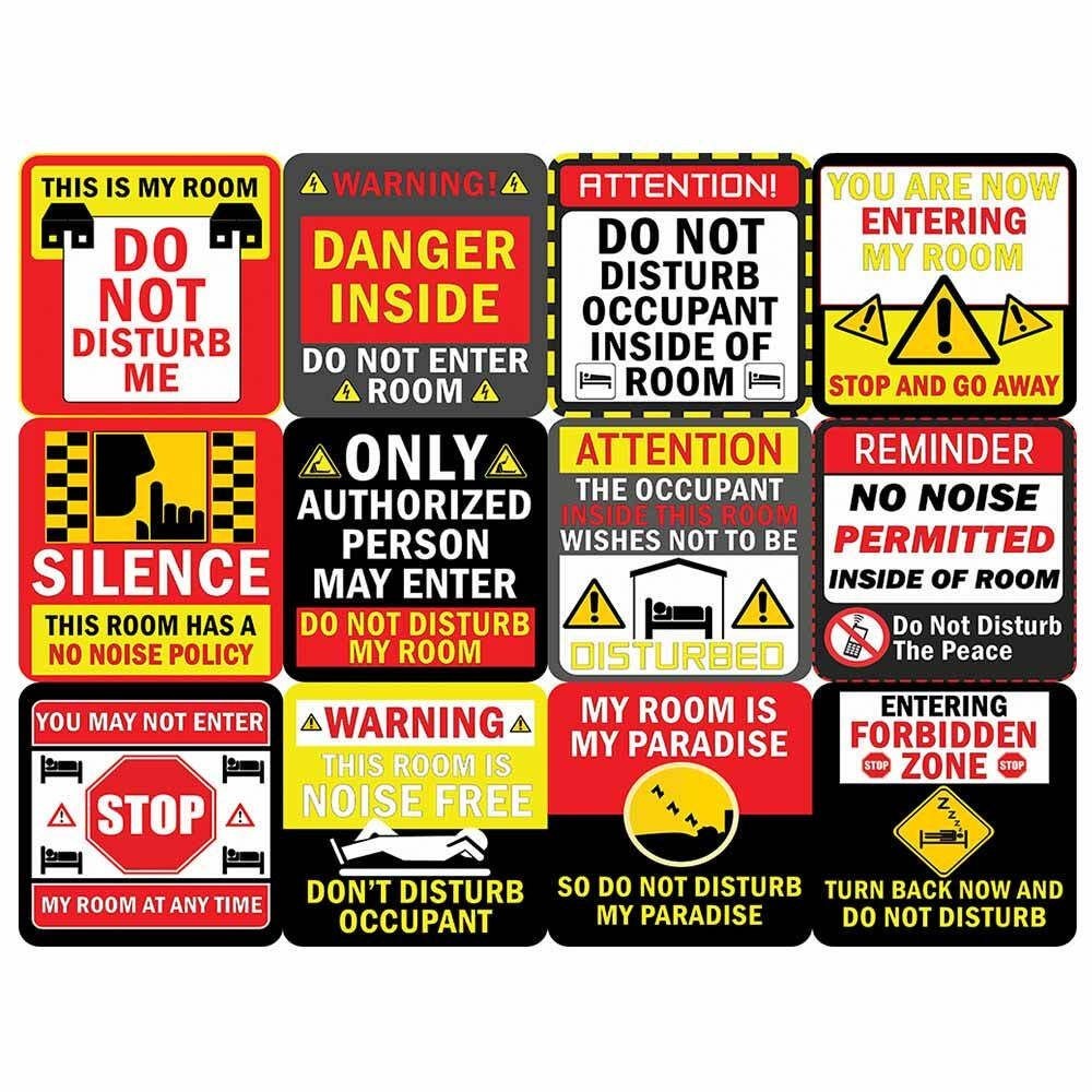 Do Not Disturb My Room Stickers (12 designs x 1pc each) 1Set-2Sheet ...