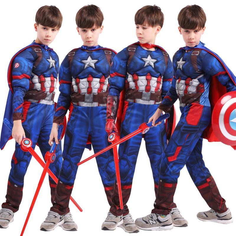 Captain America children s one-piece clothing Disney COS costumes men s ...