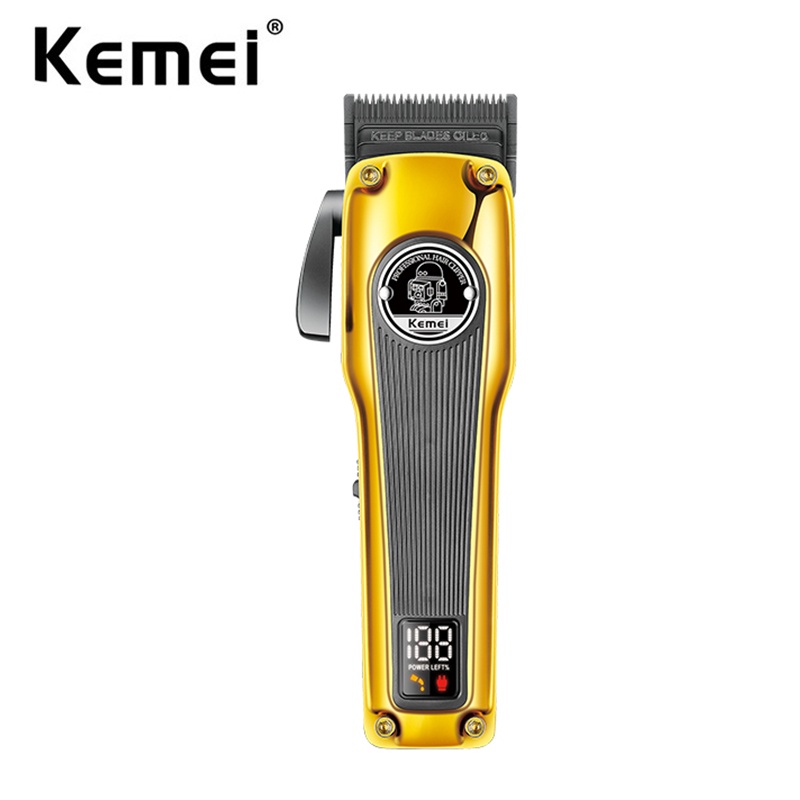 Kemei Professional Barber Hair Clipper Brushless Motor DLC Fade Blade ...