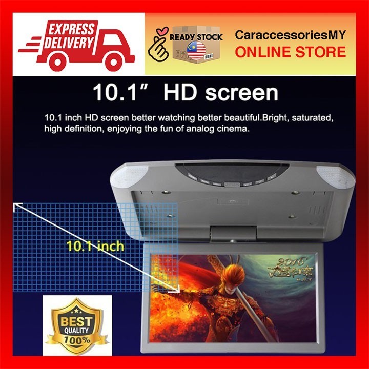 10.1 Inch Roof Mount Overhead Flip Down SLIM HD LCD Monitor mpv car tv ...