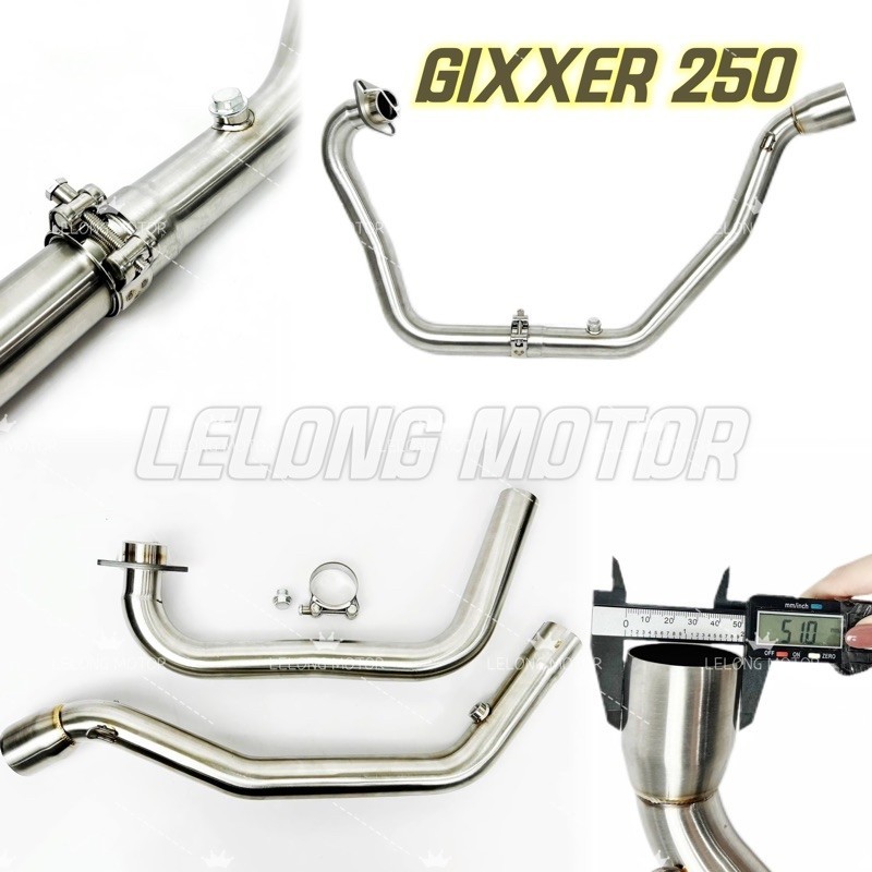 GIXXER 250 EXHAUST MANIFOLD EKZOS PIPE 51MM STAINLESS STEEL | Shopee ...
