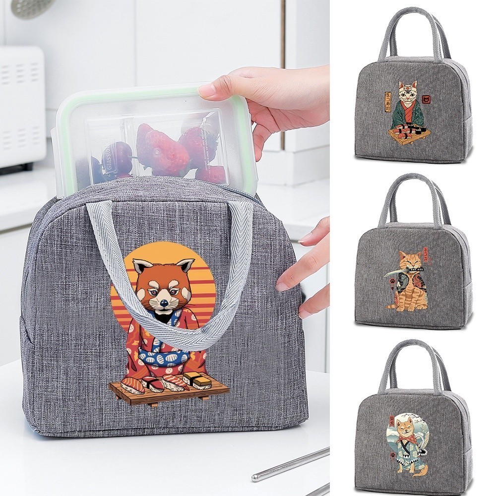 Insulated Dinner Lunch Bag Canvas Food Picnic Box Handbags Cute Bento ...