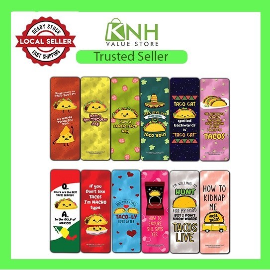Funny Tacos Puns Jokes Bookmarks (6-Pack) | Shopee Philippines