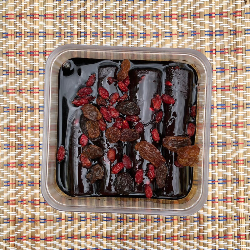 Lavashak Fruit Roll with pomegranate Sauce and raisins and mixed fruits ...
