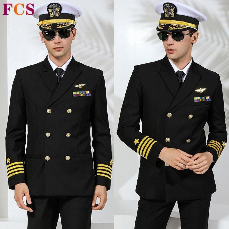 [24h Delivery ] Seaman Uniform Suit Male Slim-fit Captain Uniform ...