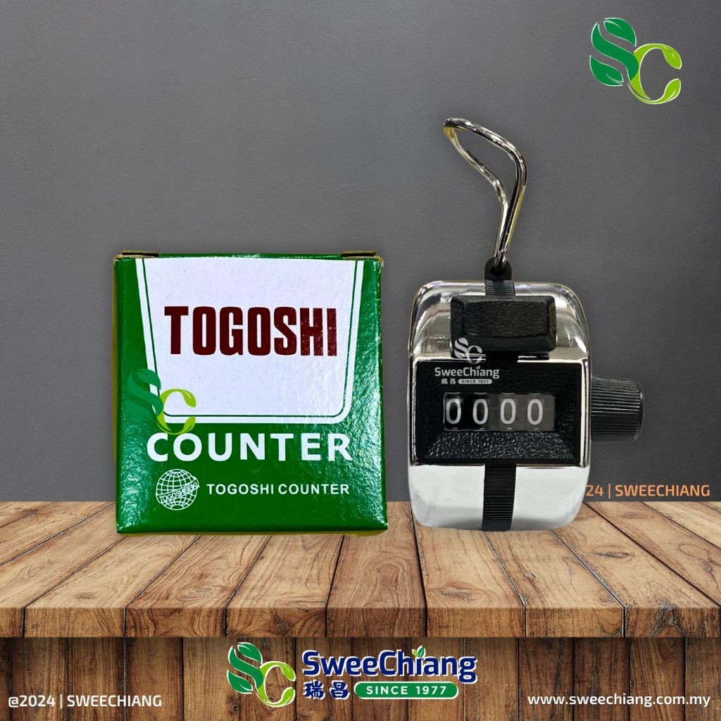 Togoshi Tally Counter FH-102 (Taiwan) - 4 digits handheld mechanical ...