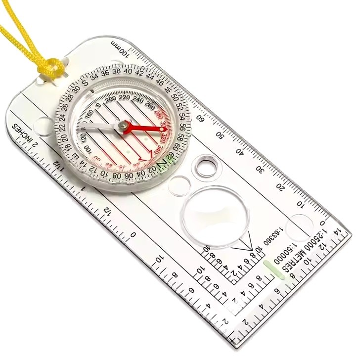 Portable Navigation Compass Transparent Scale Ruler Multifunction Map ...