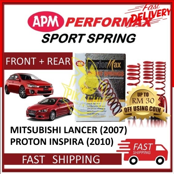 PROTON INSPIRA & MITSUBISHI LANCER CY2A, CY4A LOWERED COIL SPORT SPRING BRAND APM PERFORMAX ...