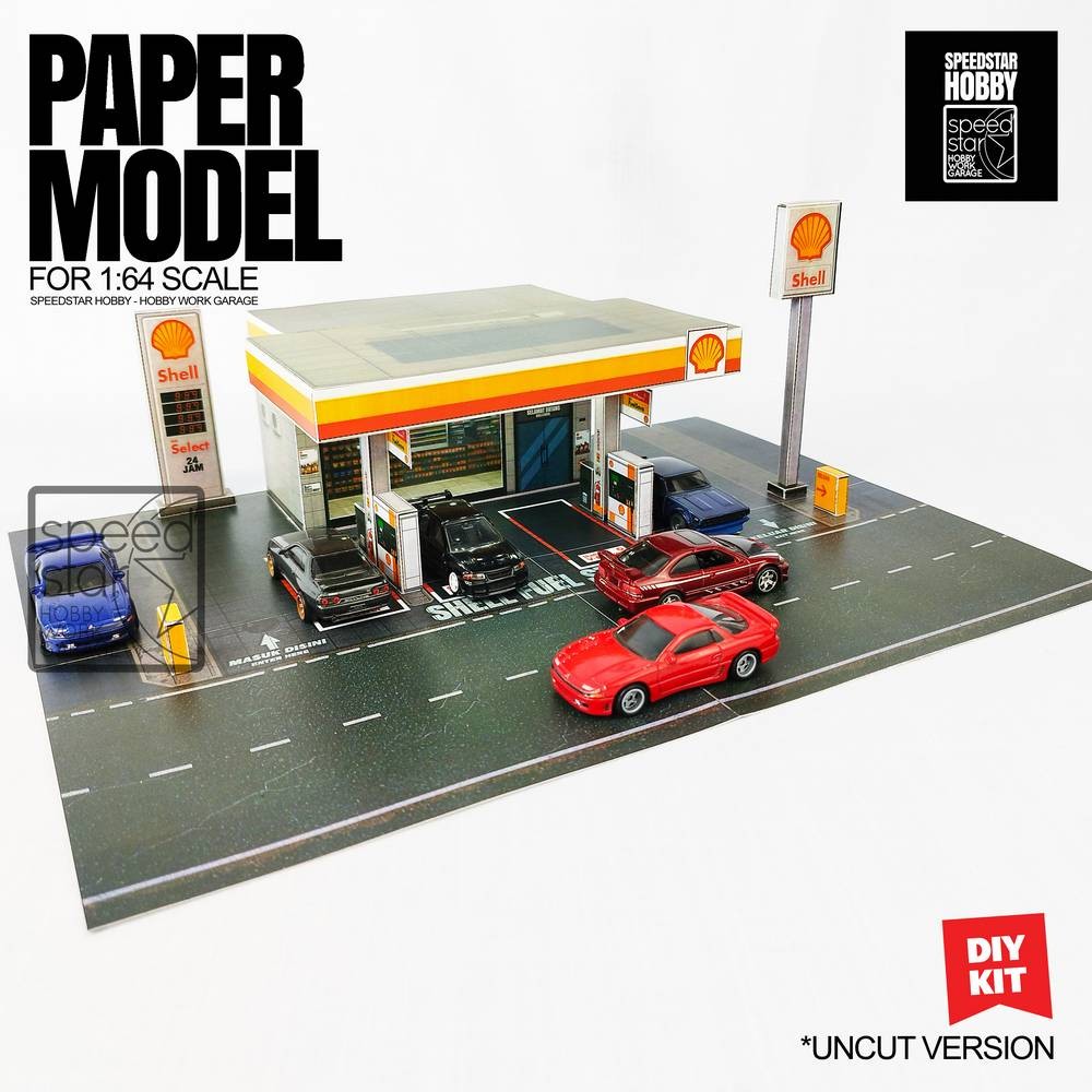 1:64 Shell Base B1 - Diorama Paper Model Speedstar hobby | Shopee Philippines