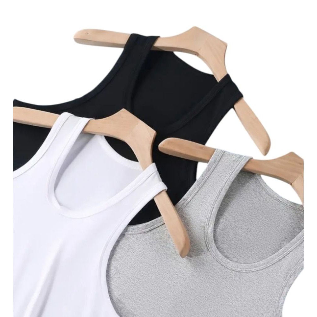 NEW ARRIVAL MEN'S PLAIN SINGLET PREMIUM QUALITY 100%COTTON | Shopee ...