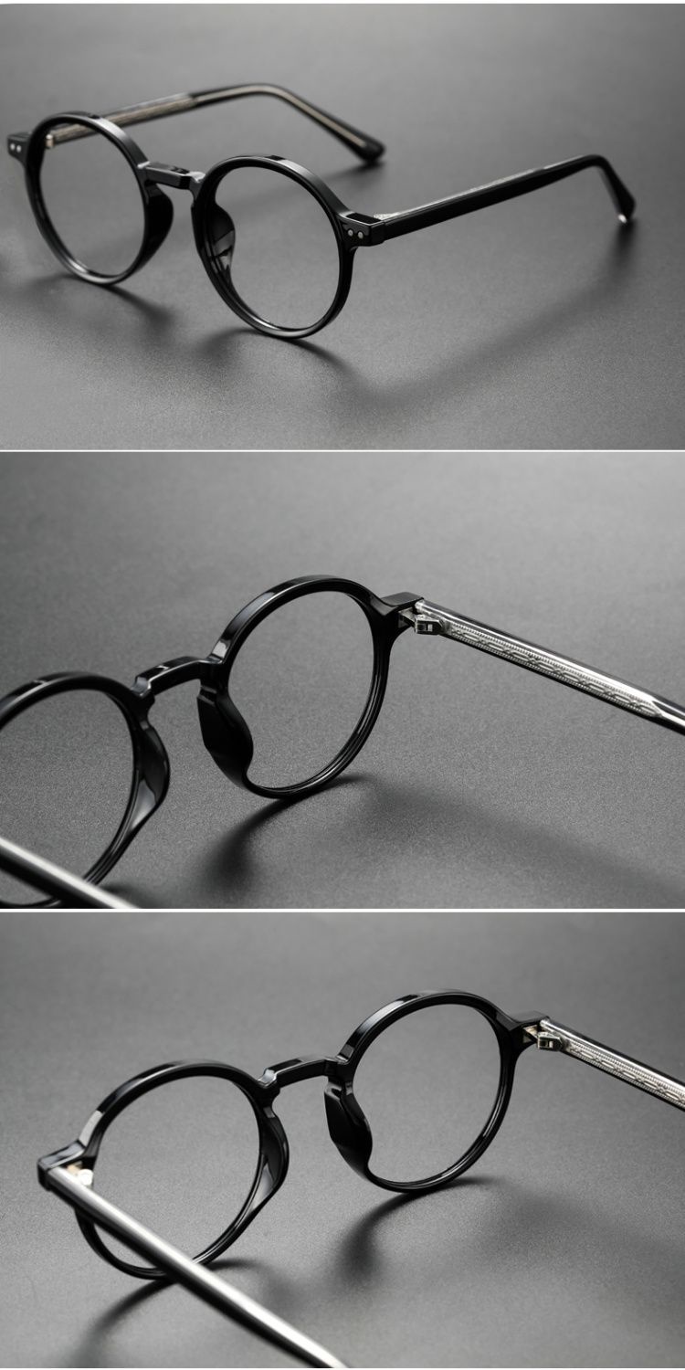 Fashion Round Eyeglasses Frame Men Acetate Spectacle Frame Women ...