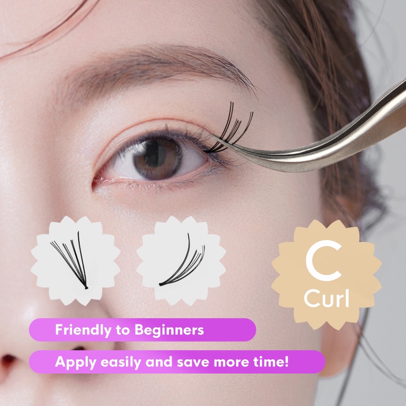 GENIELASH Rooster Feather Eyelashes Fairy Eyelash Individual Lashes ...