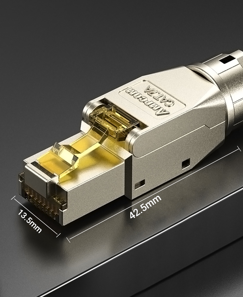 AMPCOM Toolless RJ45 Connector, CAT8/7/6A Tool Free Reusable Termination Plugs Shielded Ethernet ...