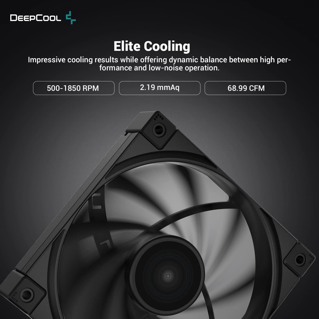 Deepcool FK120 Black CPU Fan 120mm Single FDB Bearing Case Fan Quiet ...