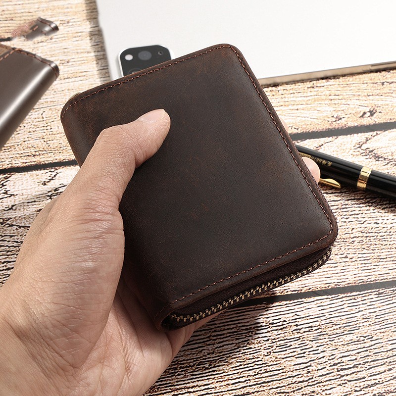 GENODERN RFID Card Holders for Men Real Leather Bank Card Holder Short ...