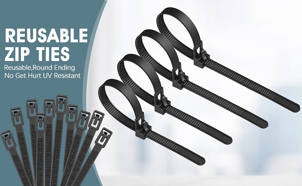 Reusable Zip Ties Releasable Zip Tie Heavy Duty Round Ending No Hurt ...