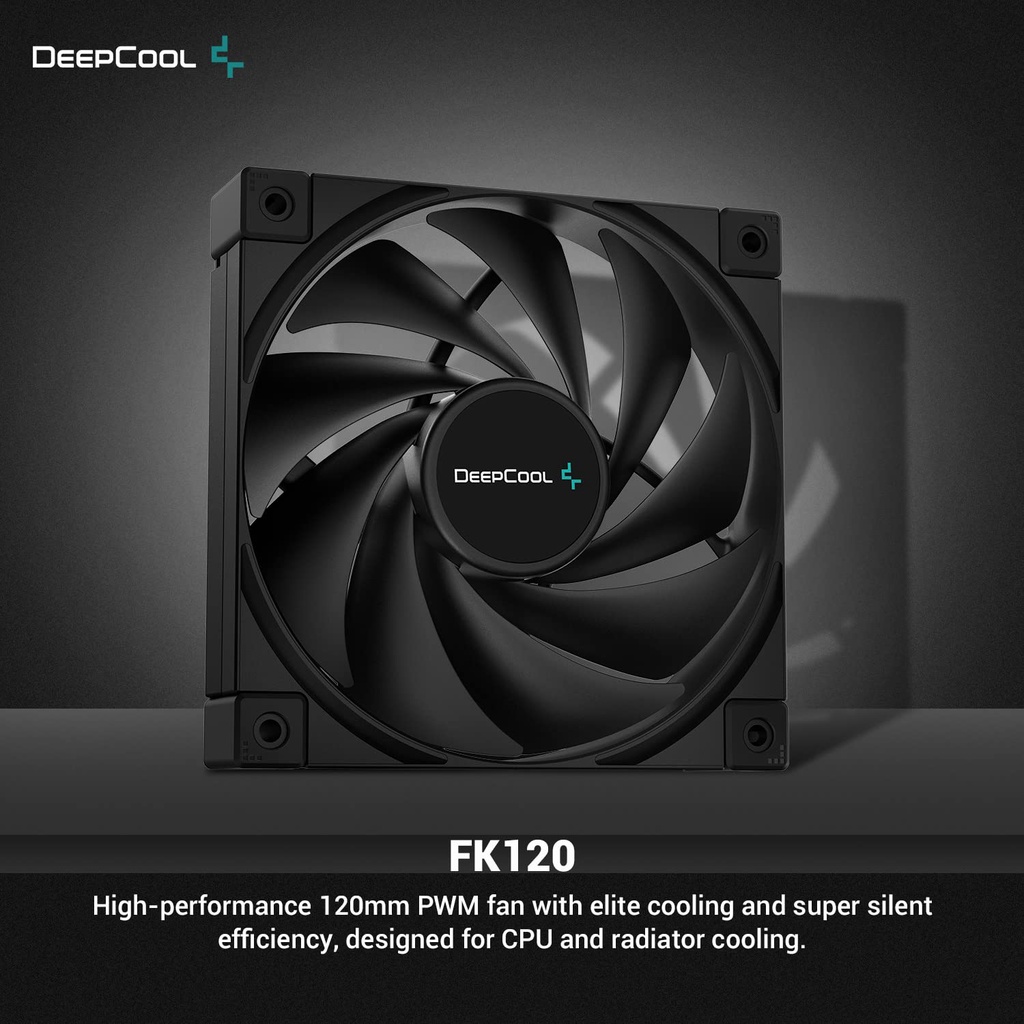 Deepcool FK120 Black CPU Fan 120mm Single FDB Bearing Case Fan Quiet ...