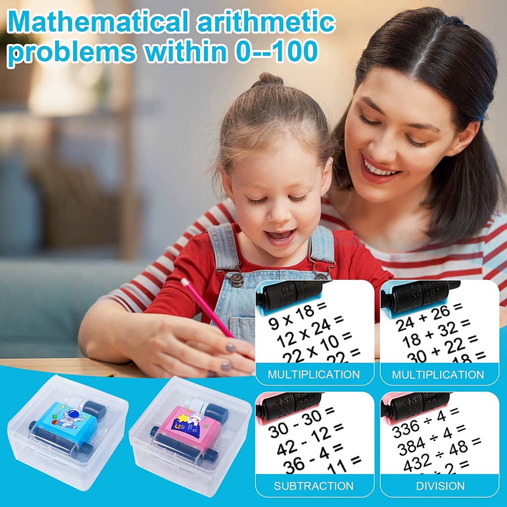 Smart Math Roller Stamps for Kids, Addition Subtraction Multiplication ...