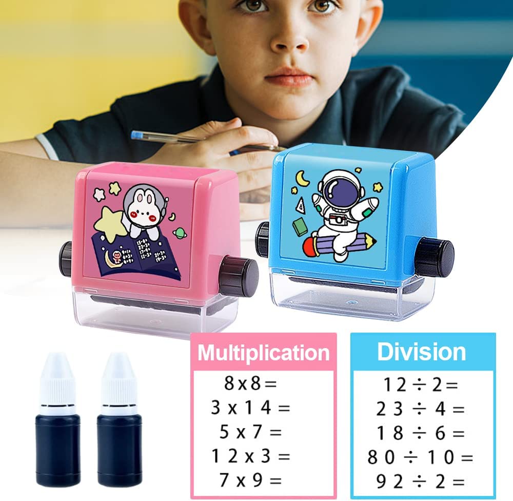 Smart Math Roller Stamps for Kids, Addition Subtraction Multiplication ...